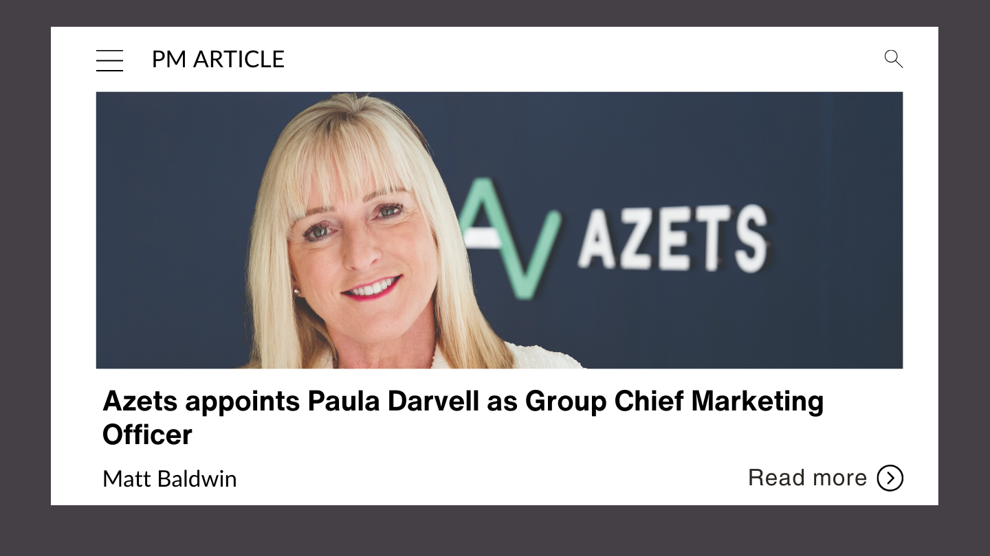 Azets appoints Paula Darvell as Group Chief Marketing Officer - PM Forum