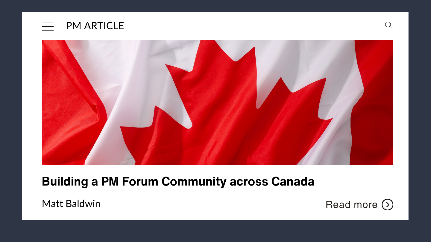 Building a PM Forum Community across Canada - PM Forum