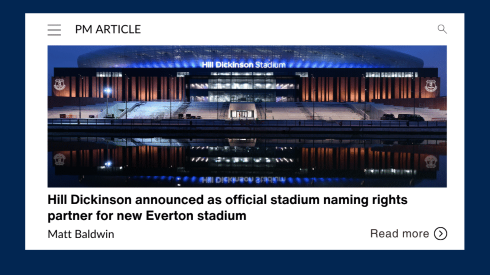 Hill Dickinson announced as official stadium naming rights partner for new Everton stadium - PM ...